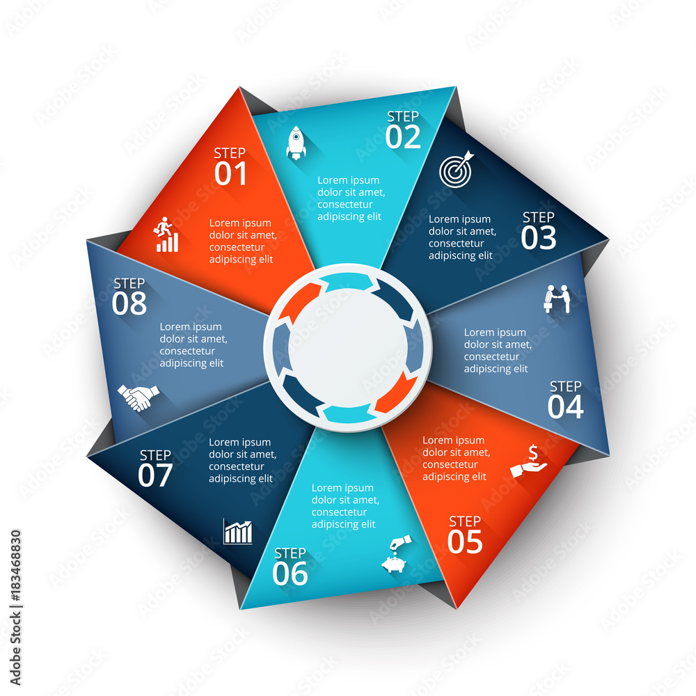Vector octagon element for infographic. Template for cycle diagram ...