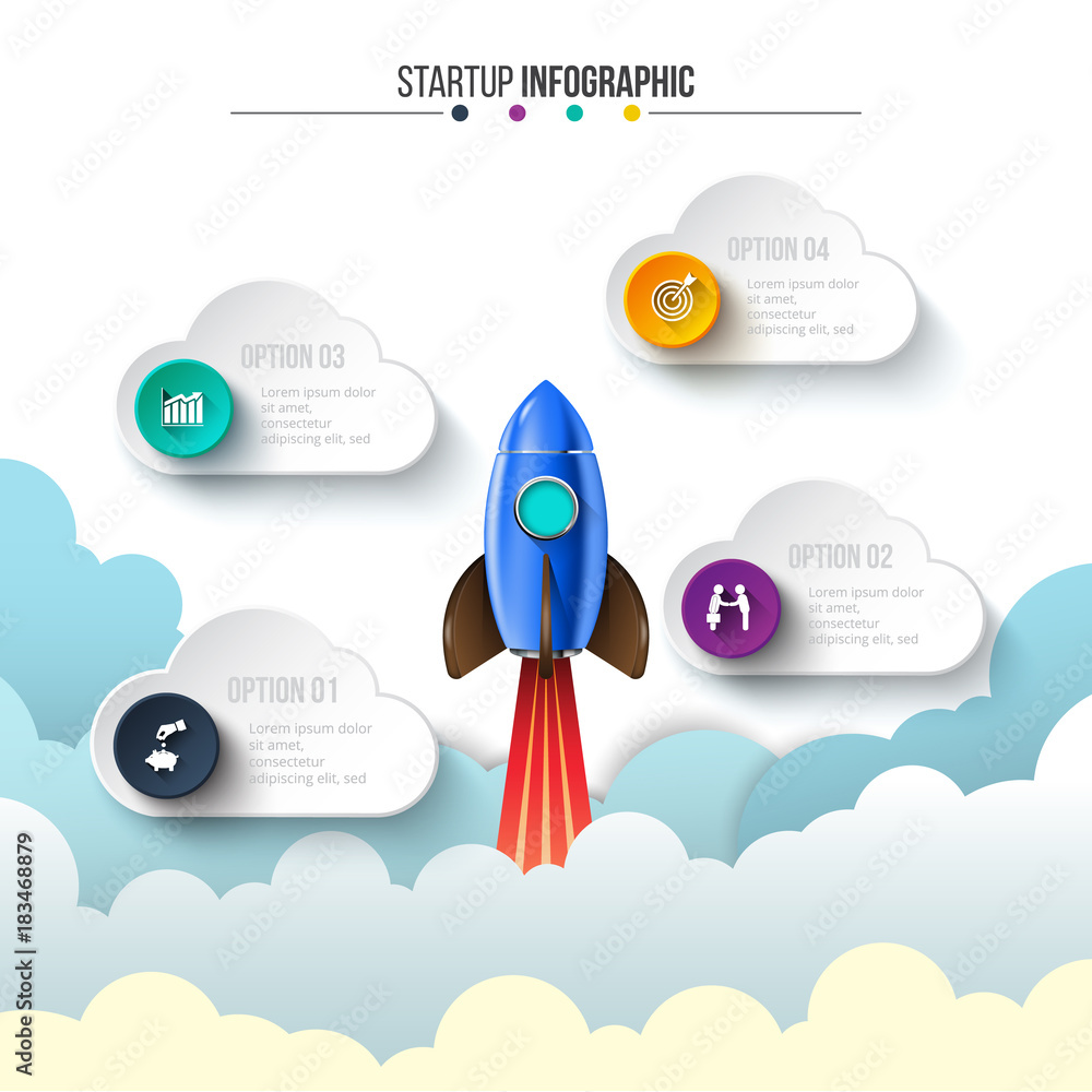 Vector rocket infographic. Template for diagram, graph, presentation ...
