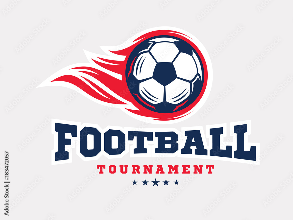 Soccer football logo, emblem designs templates on a light background ...