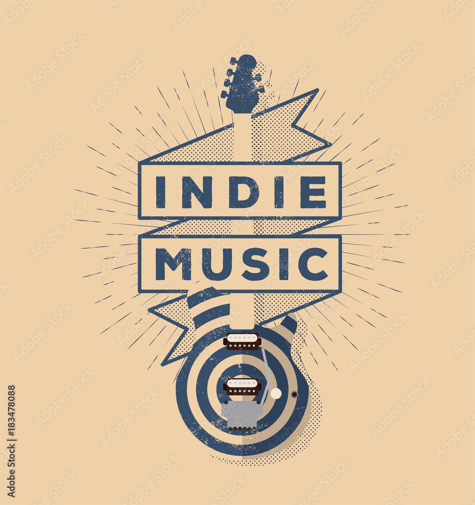 Indie Rock Music Vintage Styled Badge Design. Template for your poster ...