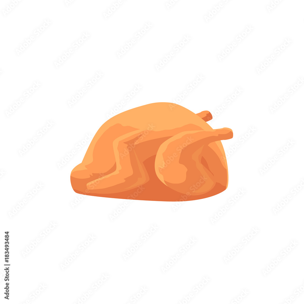 vector flat cartoon chicken carcass icon. Grilled, fried chicken meal ...