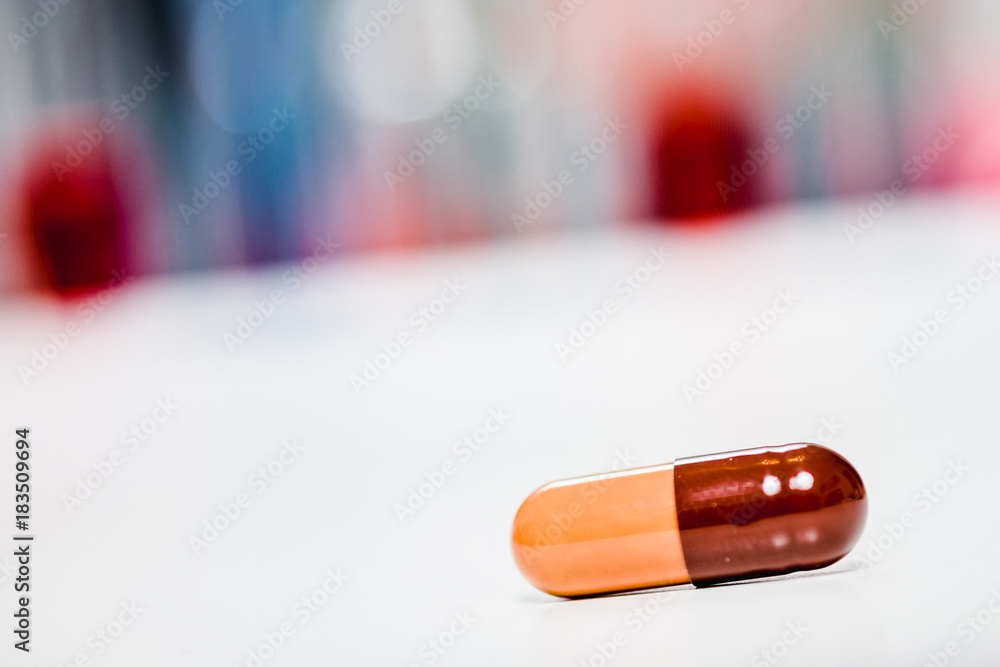 pill and test tubes in laboratory. drug discovery, pharmacology and ...