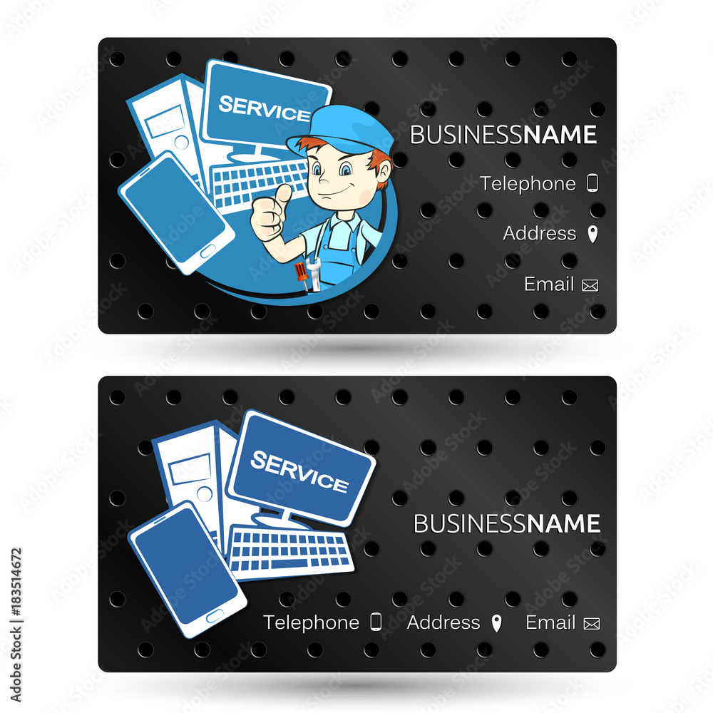 Computer Hardware Visiting Card Design