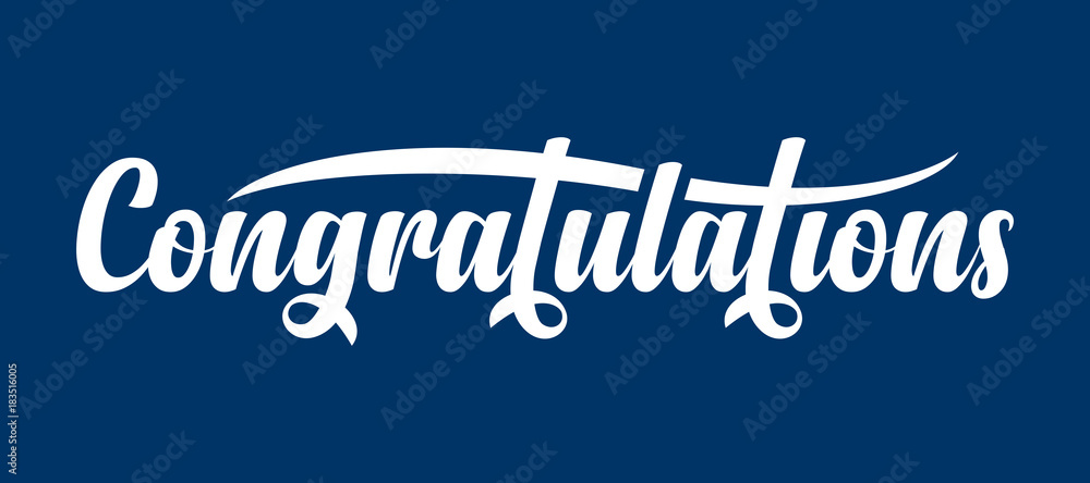 Congratulations calligraphic text Stock Vector | Adobe Stock