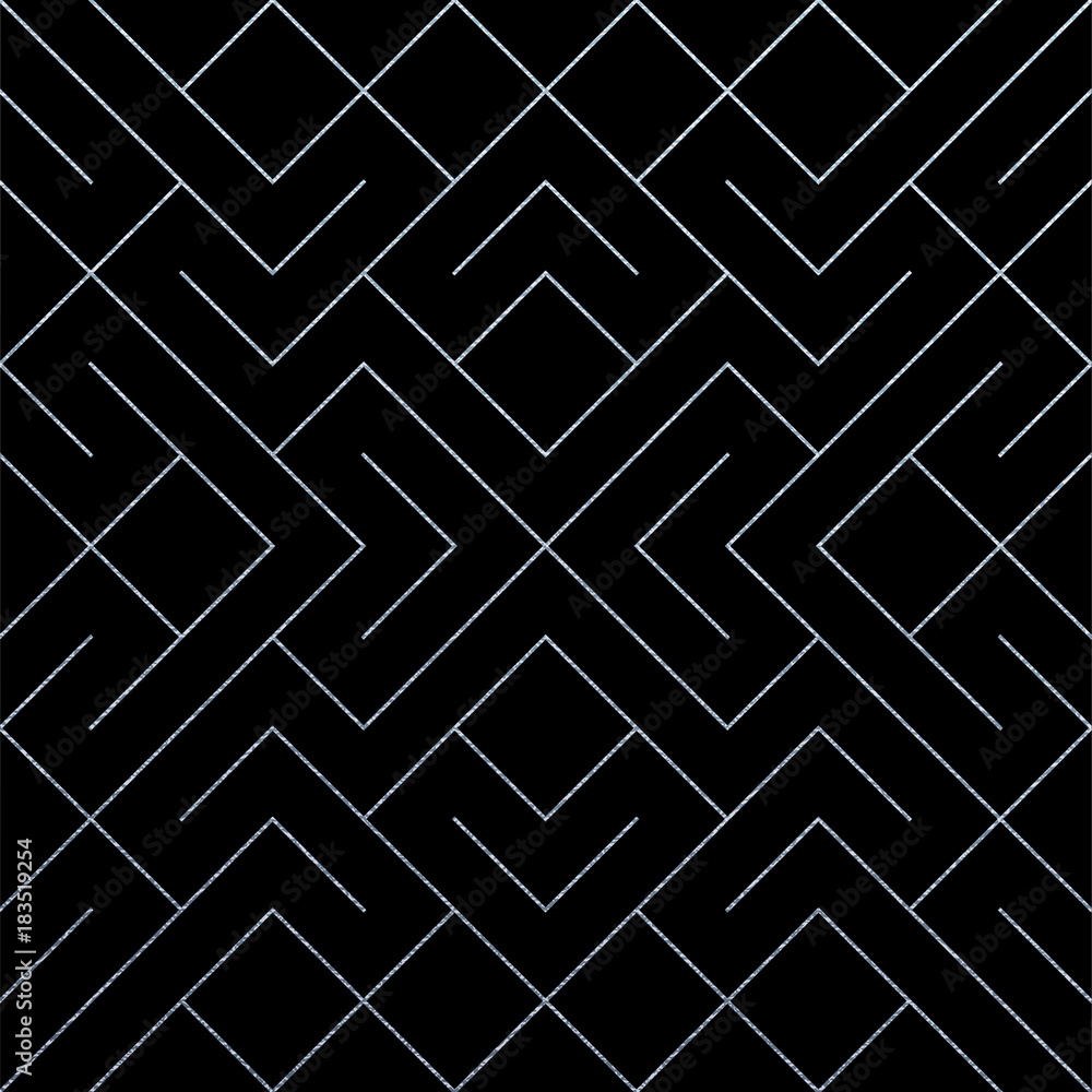 Silver abstract geometric pattern tile background with glittering mesh ...