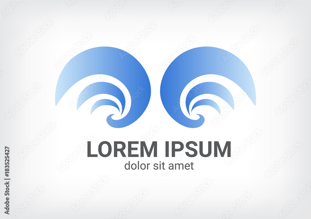 two wings vector logo design template, bird icon, feather sign, curve ...