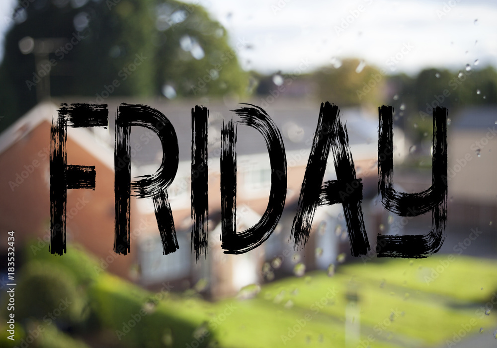 Announcement text caption showing Friday. Business concept for Friday ...