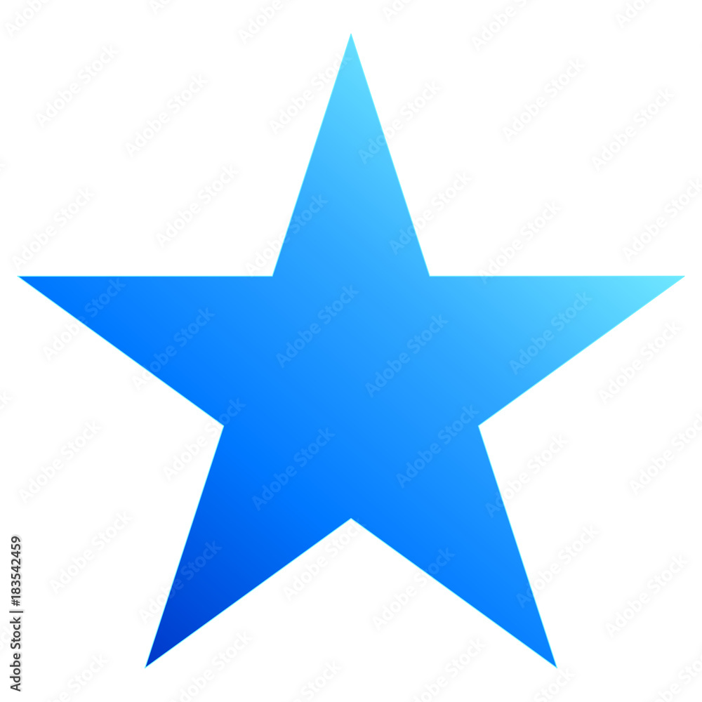 Christmas star blue - simple 5 point star - isolated on white Stock ...