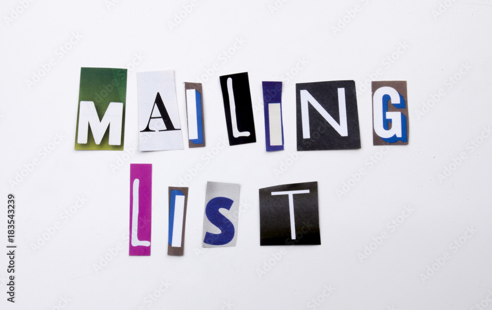 A word writing text showing concept of Mailing List made of different ...