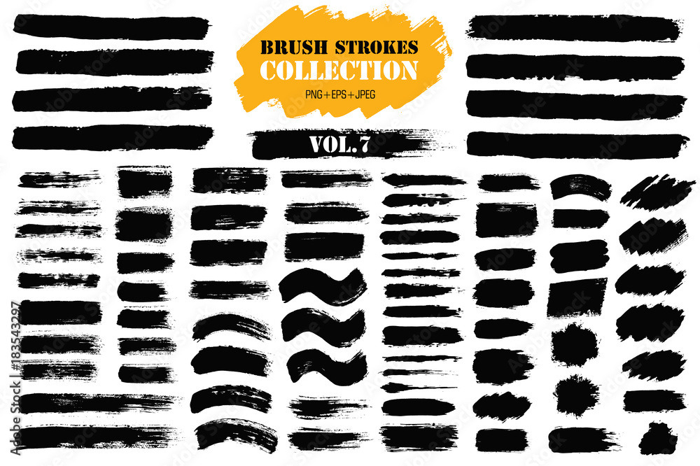 Brush Stroke Paint Boxes Set Stock Vector | Adobe Stock