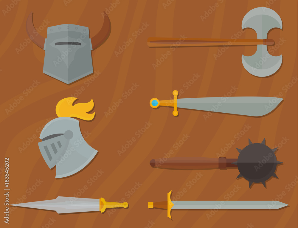 Knights symbols medieval weapons heraldic knighthood elements medieval ...