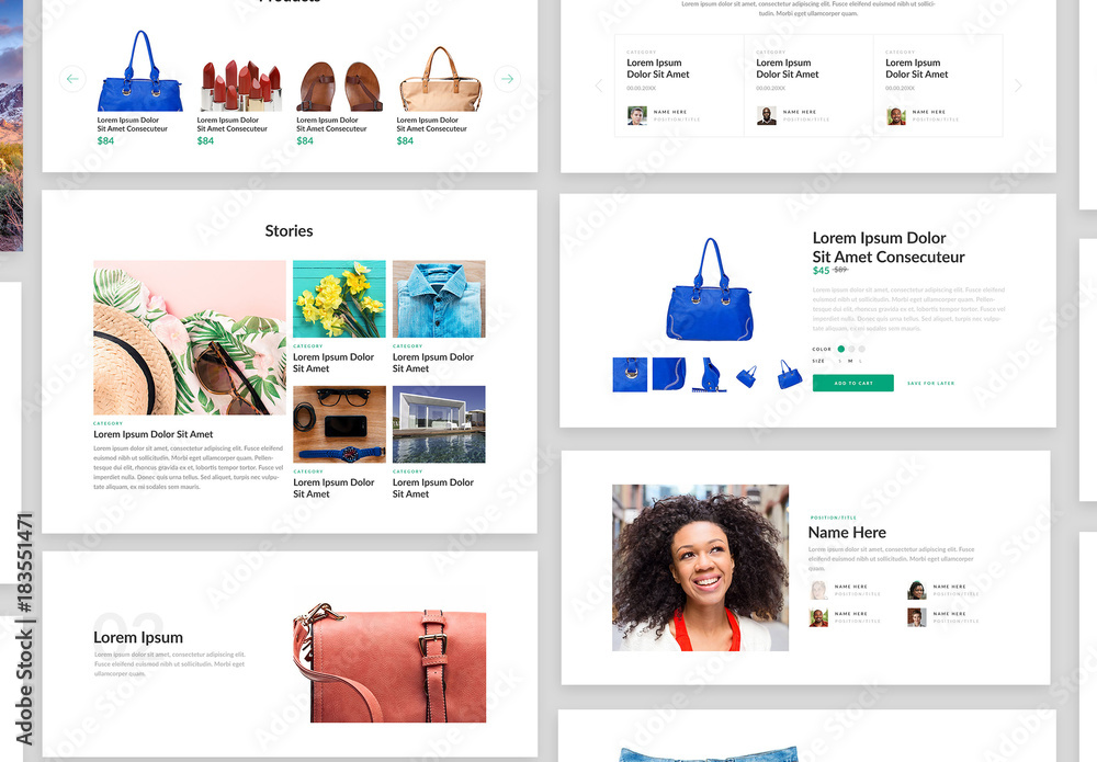 Sector Desktop UI Kit Stock Template | Adobe Stock