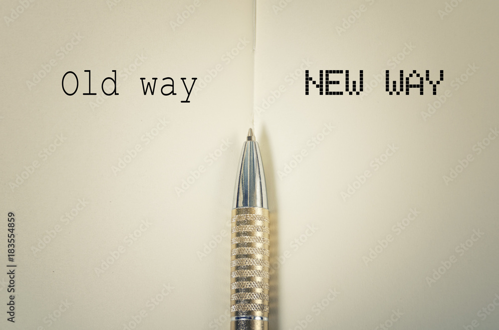 Old way and new way concept Stock Photo | Adobe Stock