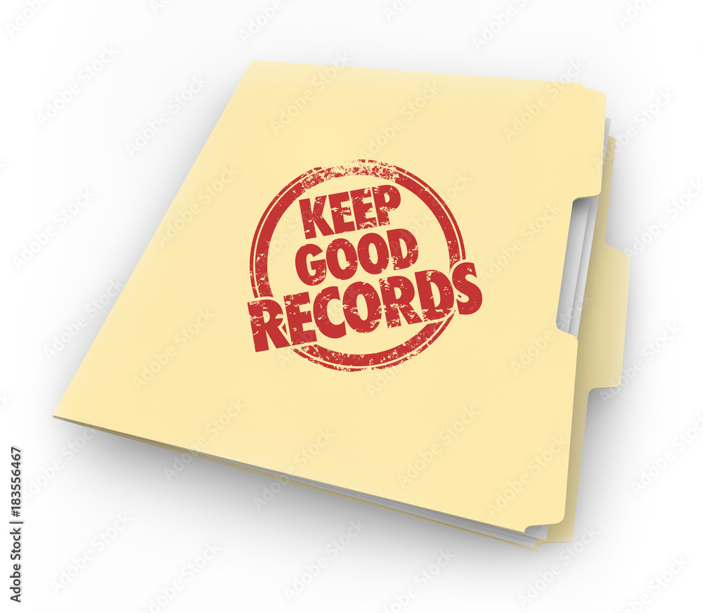 Keep Good Records Folder Documents Stamp 3d Illustration Stock Photo ...