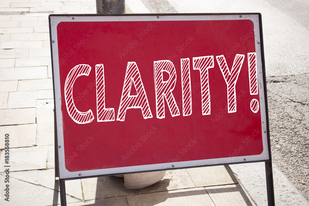 Hand writing text caption inspiration showing Clarity concept meaning ...