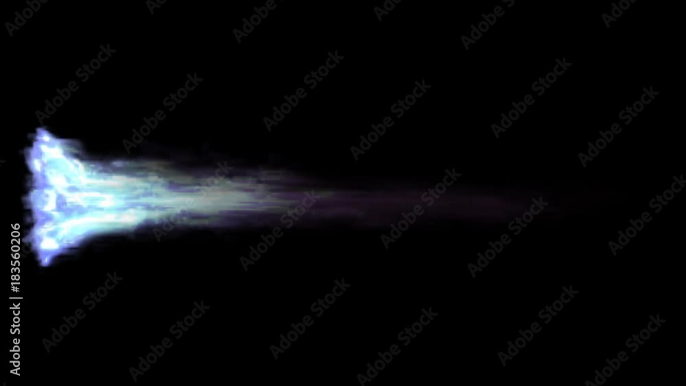 Animated realistic exhaust flame of rocket, jet engine or other ...