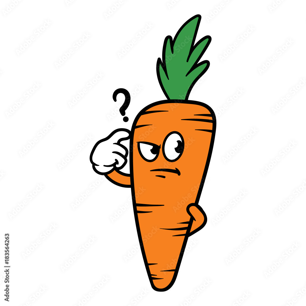 Cartoon Confused Carrot Character Stock Vector | Adobe Stock