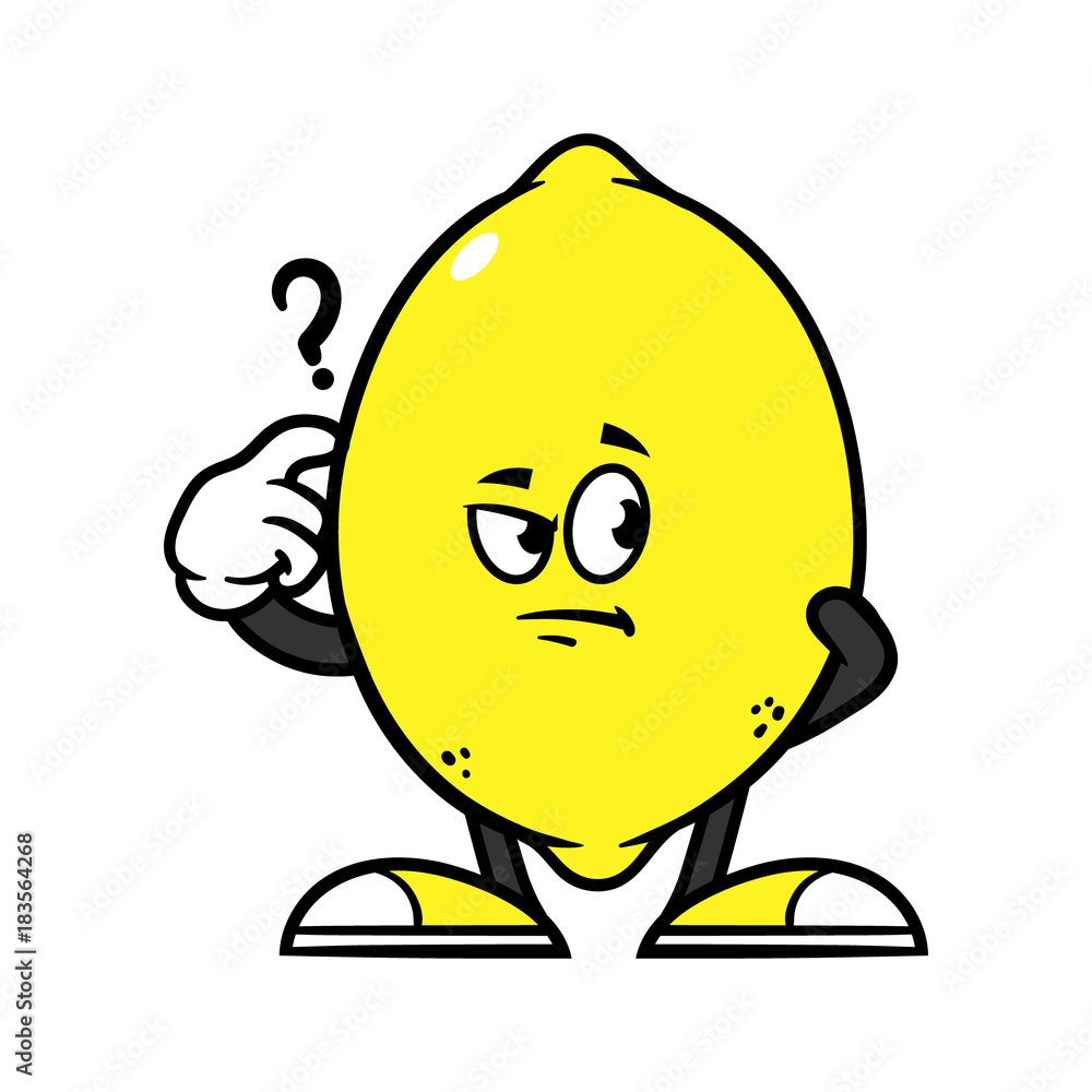 Cartoon Confused Lemon Character Stock Vector | Adobe Stock