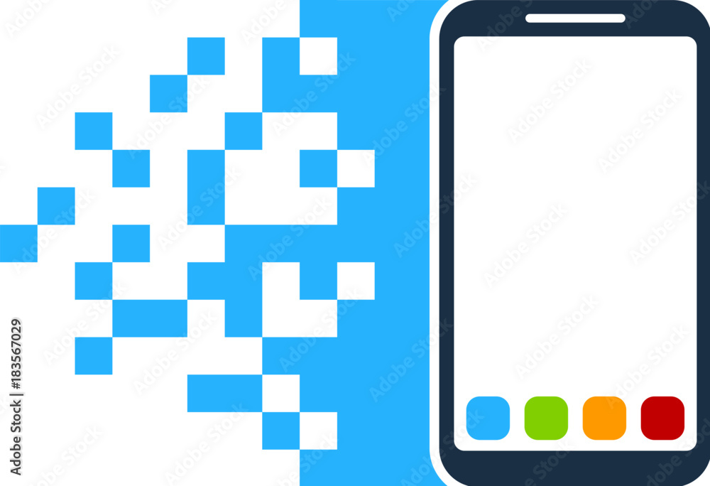 Smartphone Digital Pixel Icon Logo Design Element Stock Vector | Adobe ...