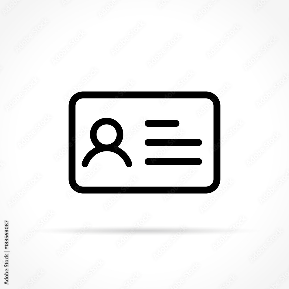 identity card icon on white background Stock Vector | Adobe Stock