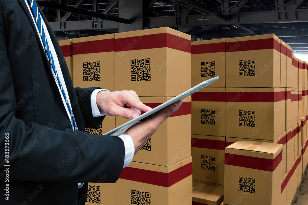 Smart logistic industry 4.0 , QR Codes Asset warehouse and inventory ...