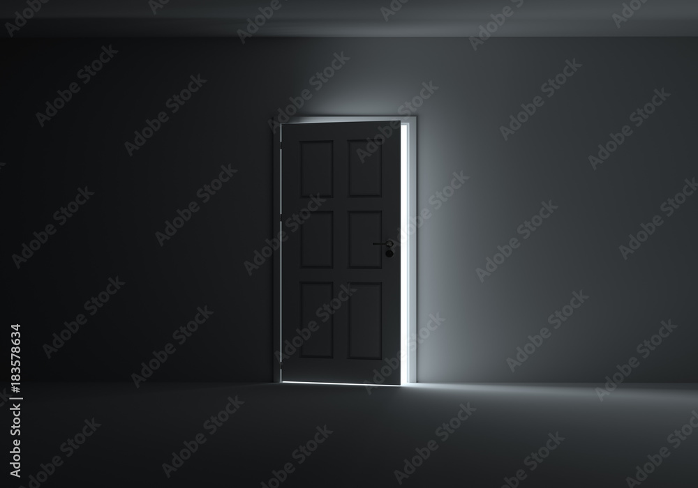 Open Door With Light Streaming Through