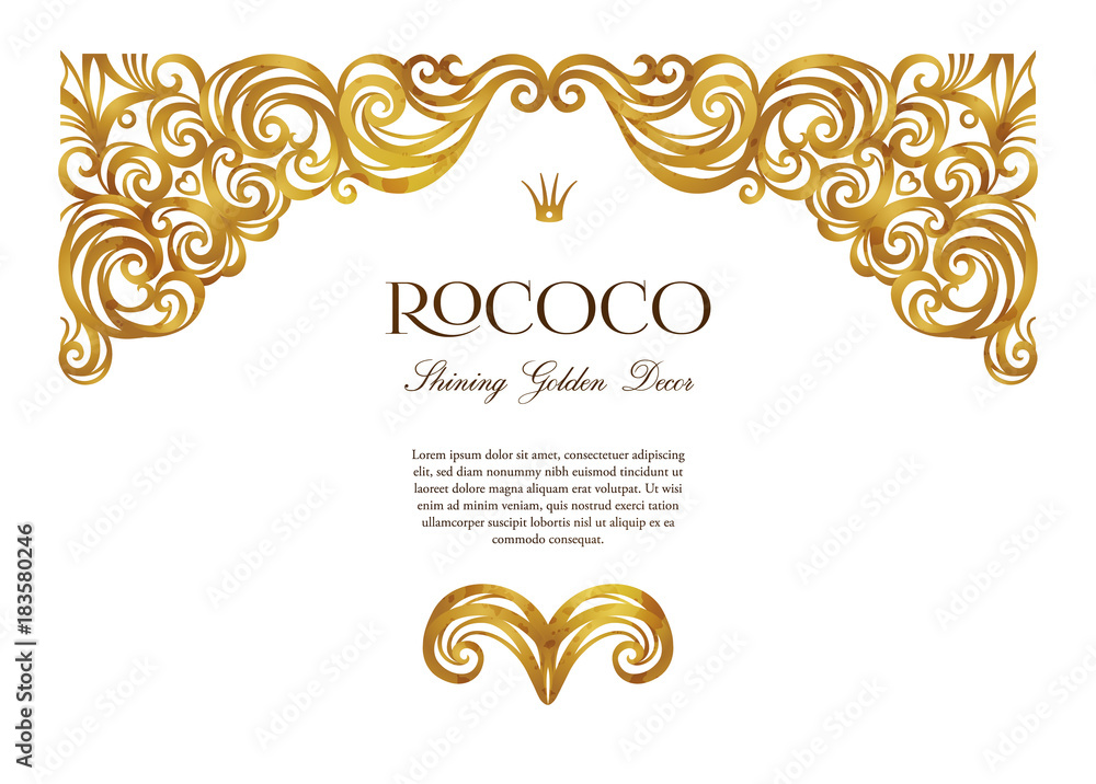 Vector vintage golden decor in Victorian style. Stock Vector | Adobe Stock