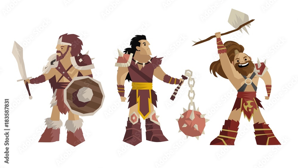 prehistoric barbarian warriors horde Stock Vector | Adobe Stock
