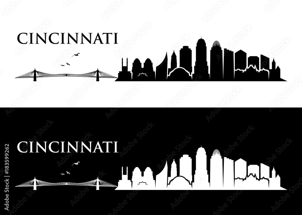 Cincinnati skyline - Ohio Stock Vector | Adobe Stock