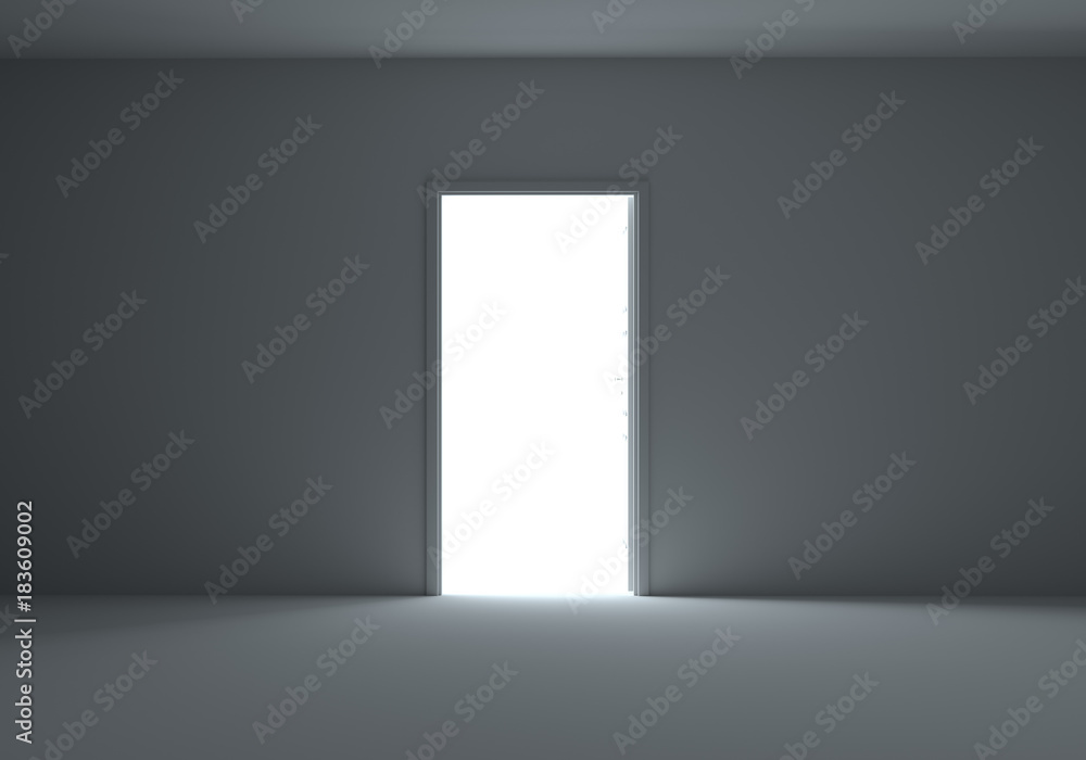 Open Door With Light Streaming Through