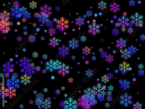 Colorful Snowflakes Background