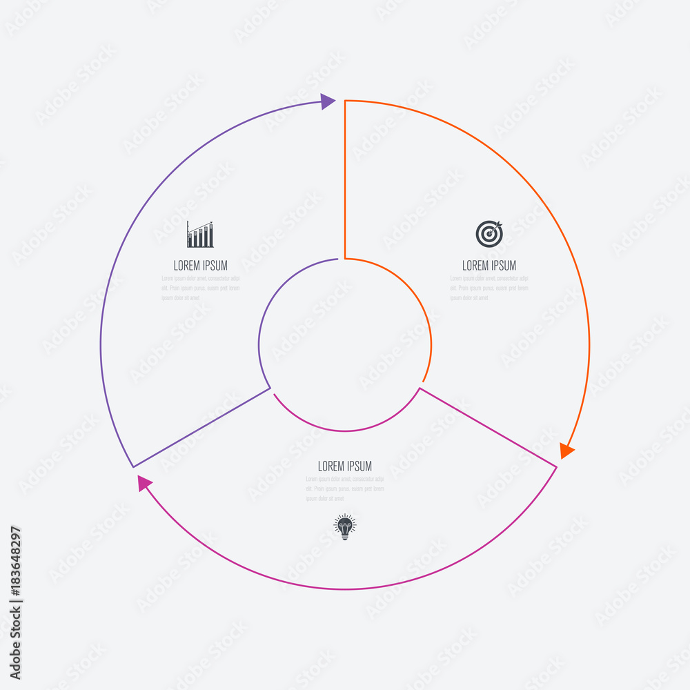 Infographics Template 3 Options With Circle Stock Vector Adobe Stock