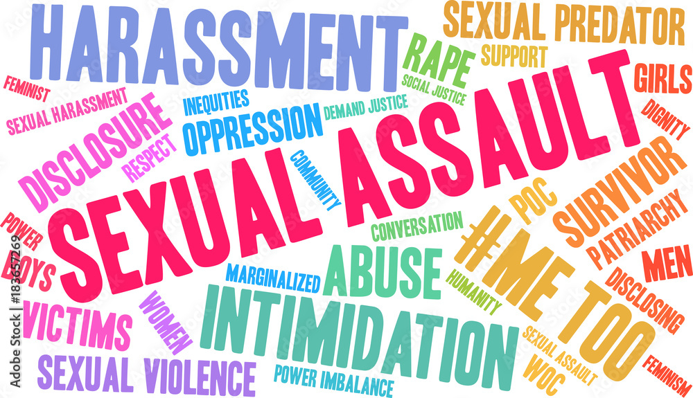 Sexual Assault Word Cloud On A White Background Stock Vector Adobe Stock