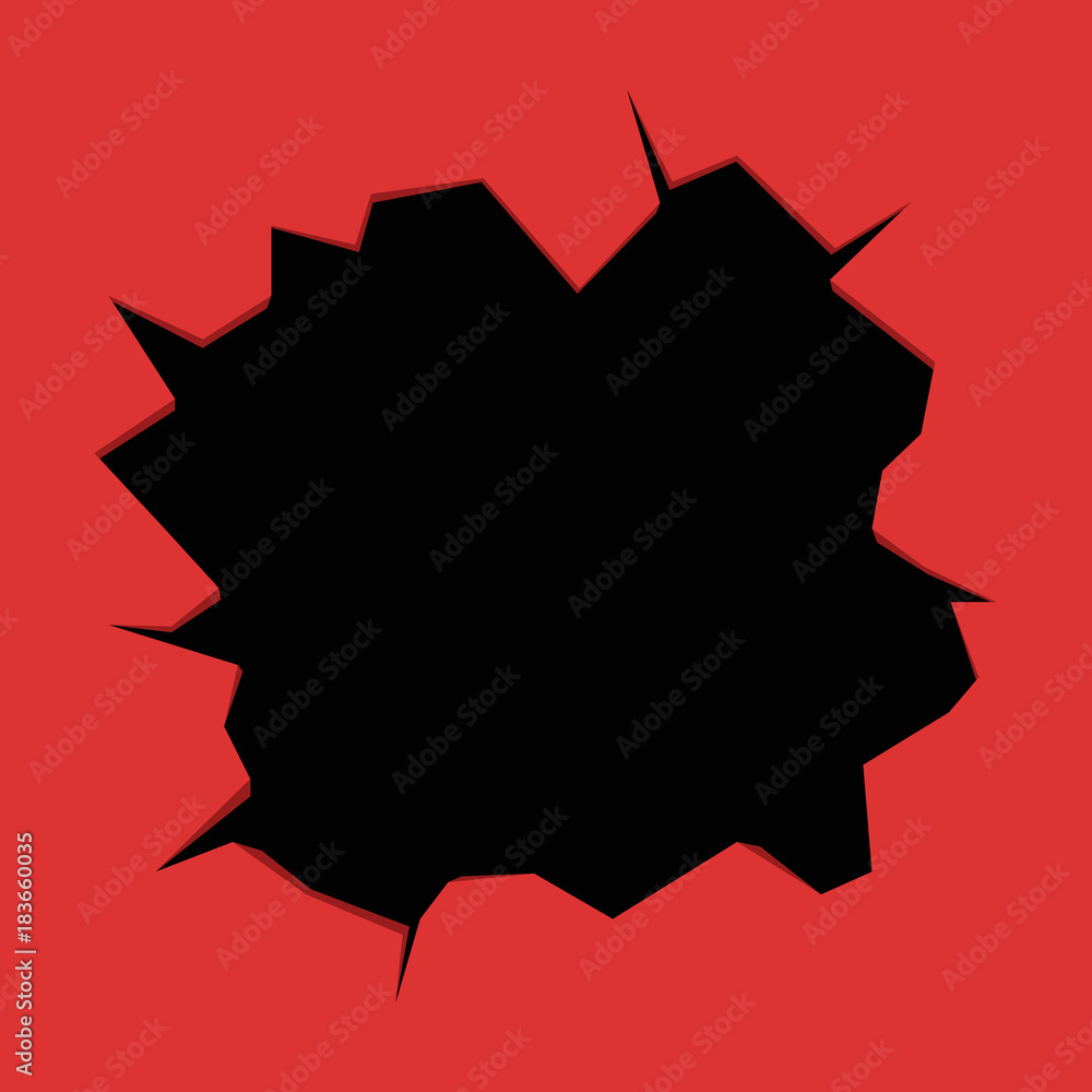Hole in the broken wall. Vector illustration Stock Vector | Adobe Stock