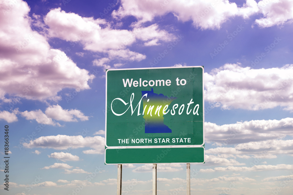 Minnesota, Welcome road sign Stock-Foto | Adobe Stock