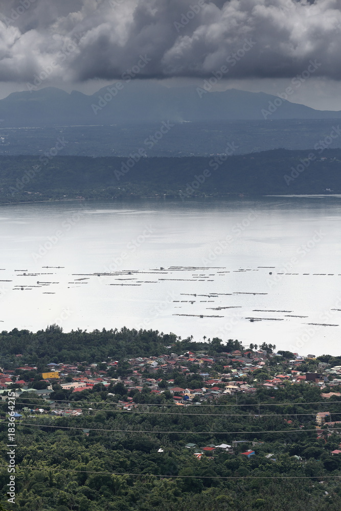 Talisay town-north shore of Taal caldera lake. Talisay-Batangas-Luzon ...