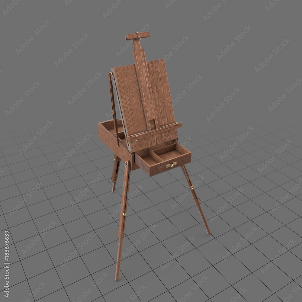 Portable easel with drawer Stock 3D asset | Adobe Stock