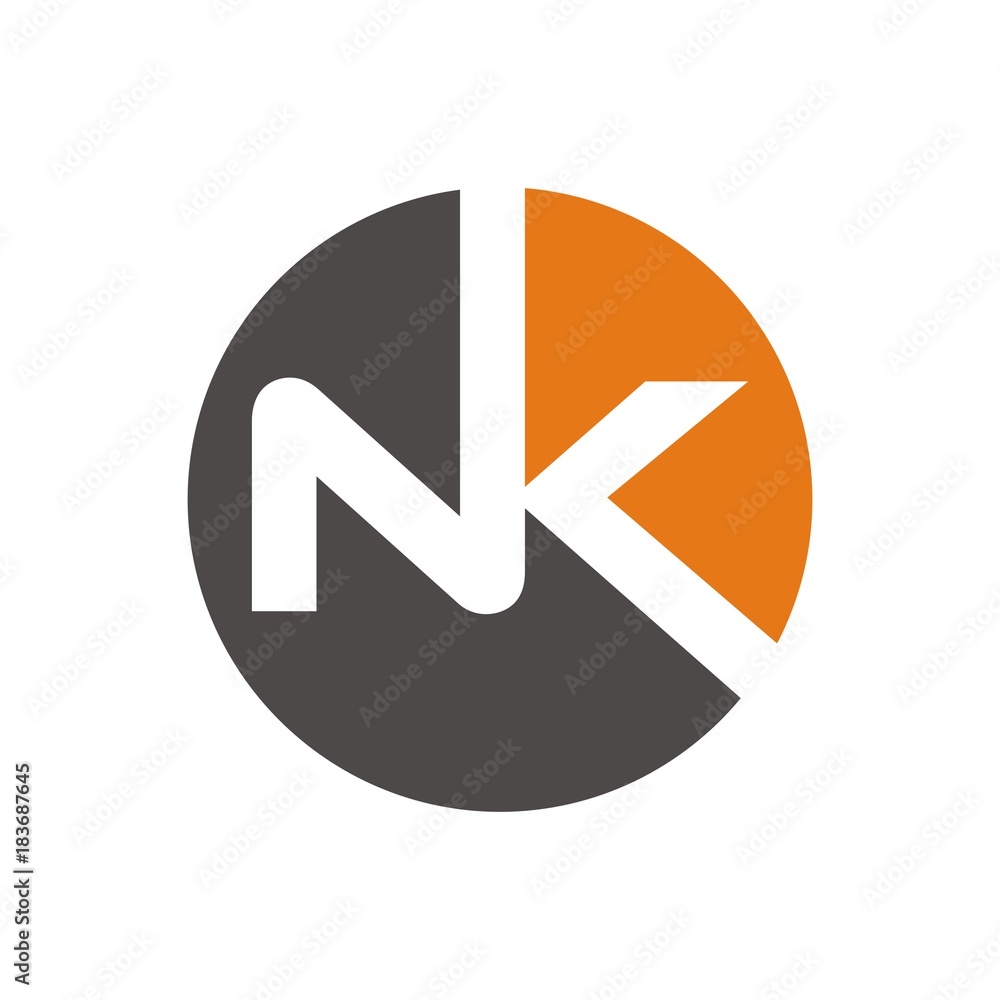 NK logo design template vector illustration Stock Vector | Adobe Stock
