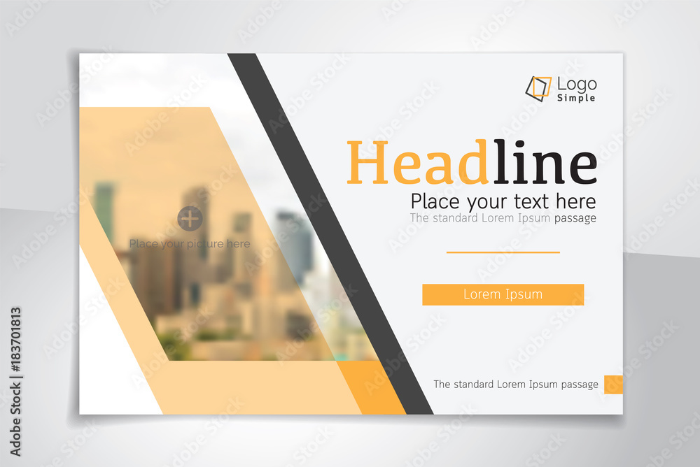 Horizontal vector background template for page covers, flyers, leaflets ...