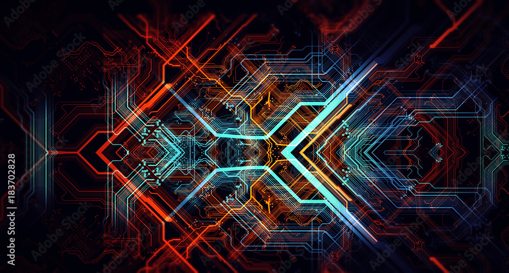 Printed circuit board/Abstract technological background made of ...