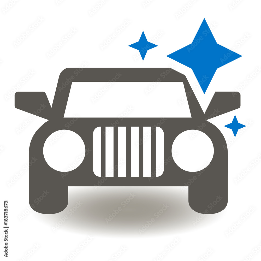 Car Wash Icon Vector. Clean Shiny Auto Illustration. Cleaning Washing ...