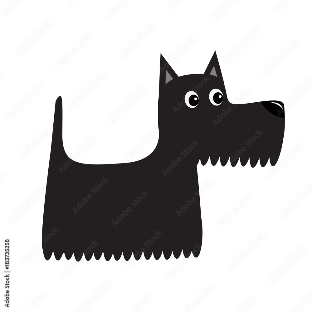 Scottish terrier black dog. Scottie puppy. Cute cartoon character. Pet ...