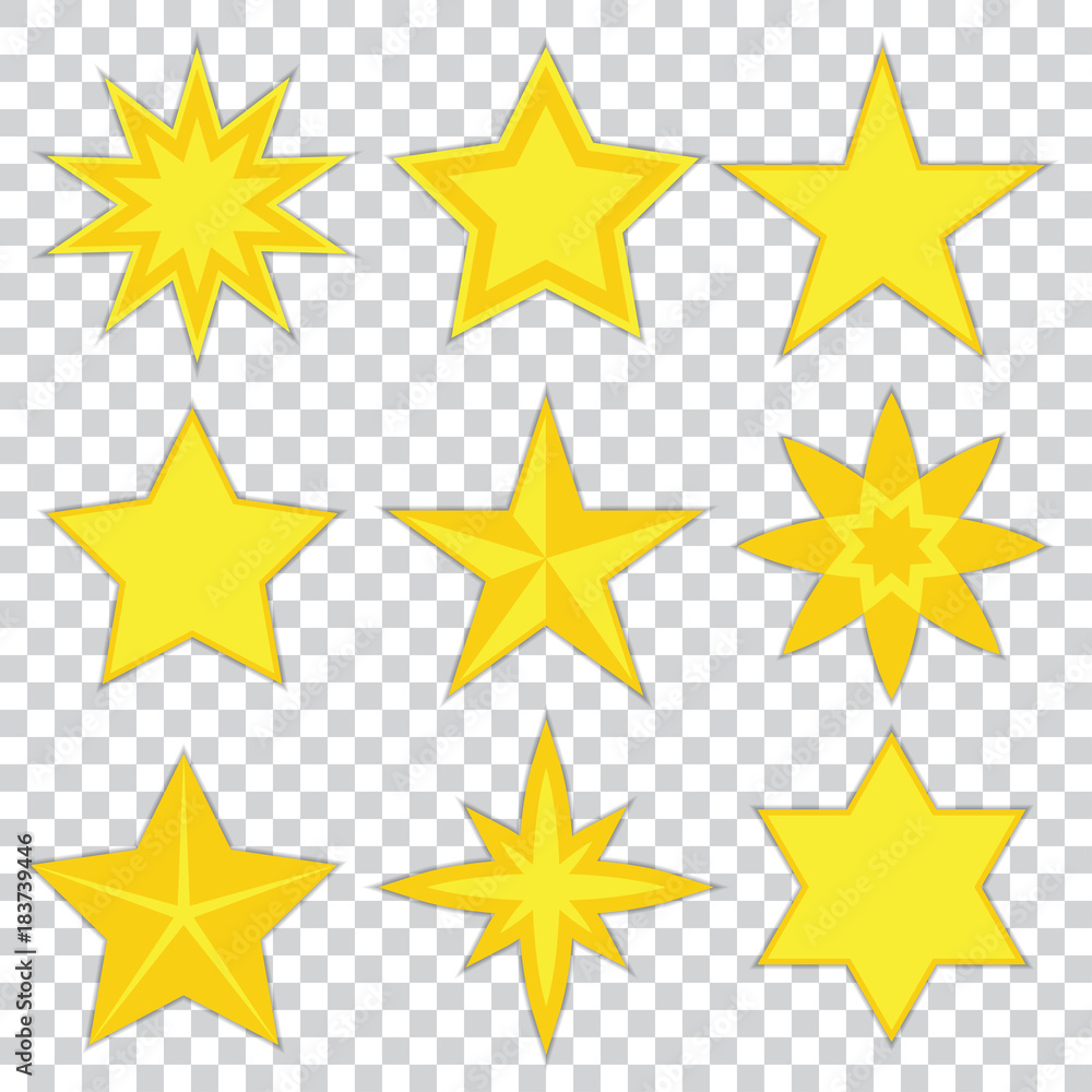 Star icon set on a transparent background. Vector illustration Stock ...