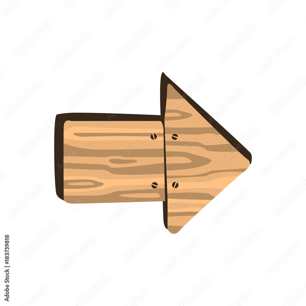 Cartoon arrow sign board made out of wood Stock Vector | Adobe Stock