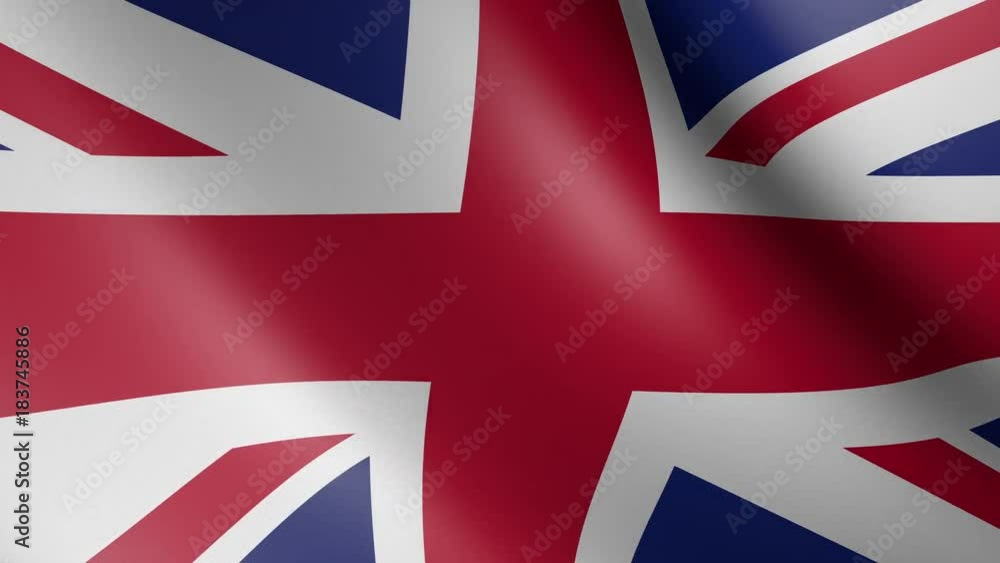 Flag of the United Kingdom with fabric texture, seamless loop Stock ...