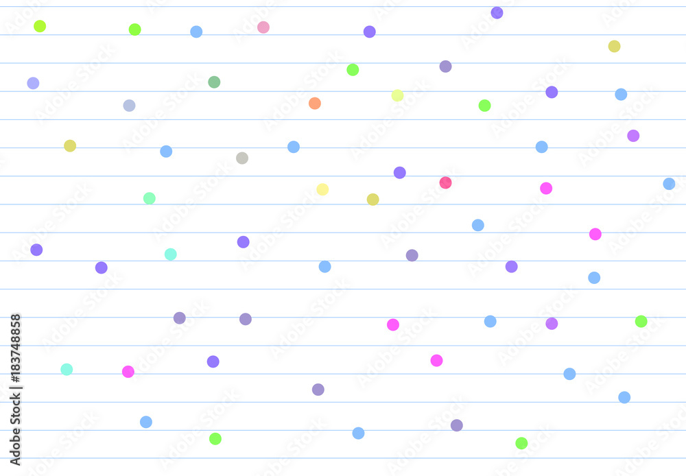 Colorful dots on single line book page illustration vector for ...