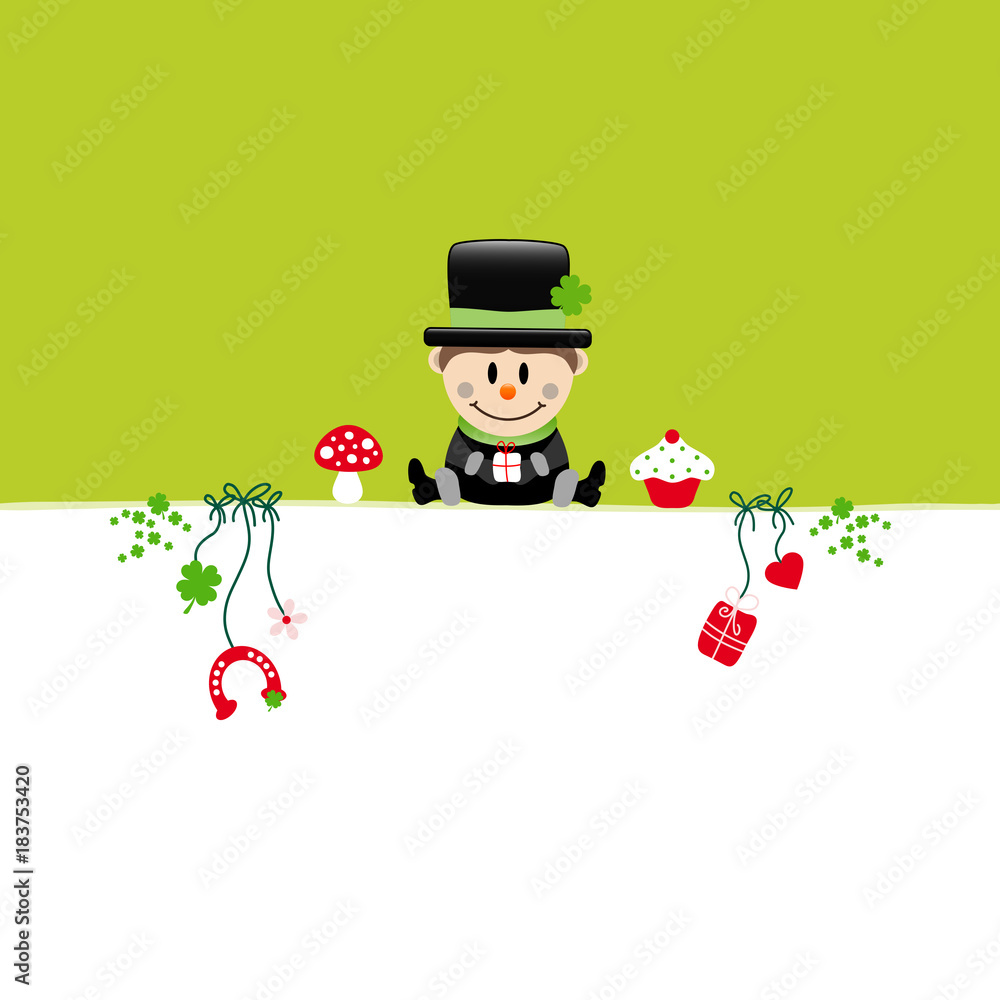 Sitting Chimney Sweeper & Symbols Green HalfSitting Chimney Sweeper ...