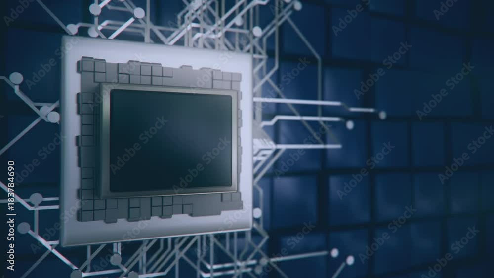 Technology themed animation with a blank space for a logo or copy ...