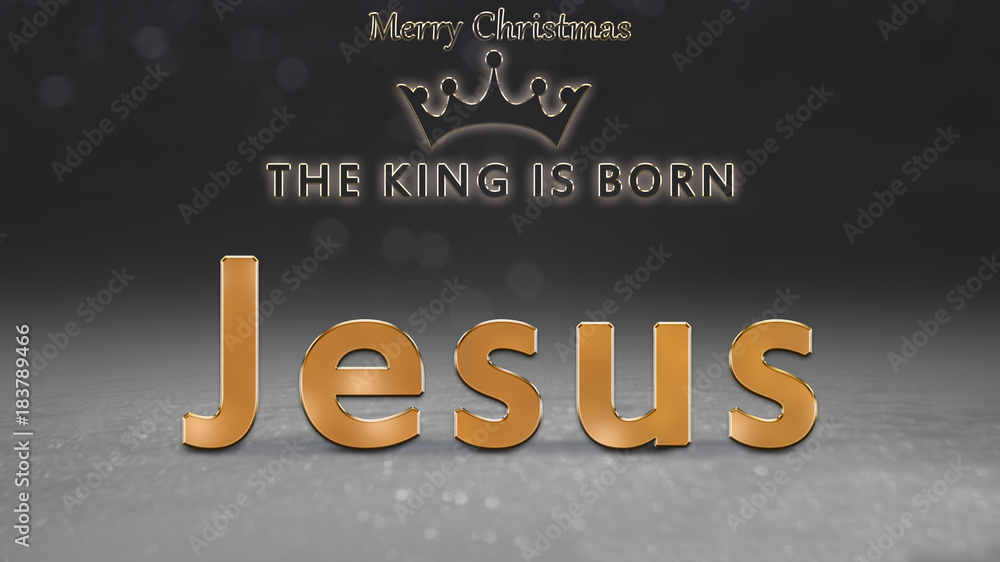 Christmas card, religious illustration with king's crown and Jesus, the ...