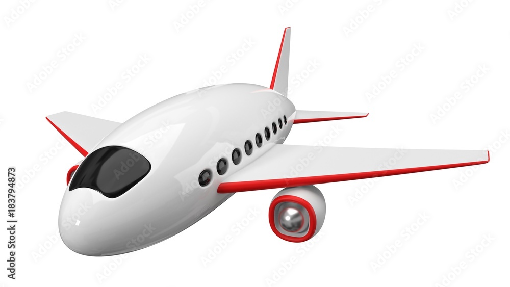 stylized airplane design. simple 3d illustration Stock Illustration ...